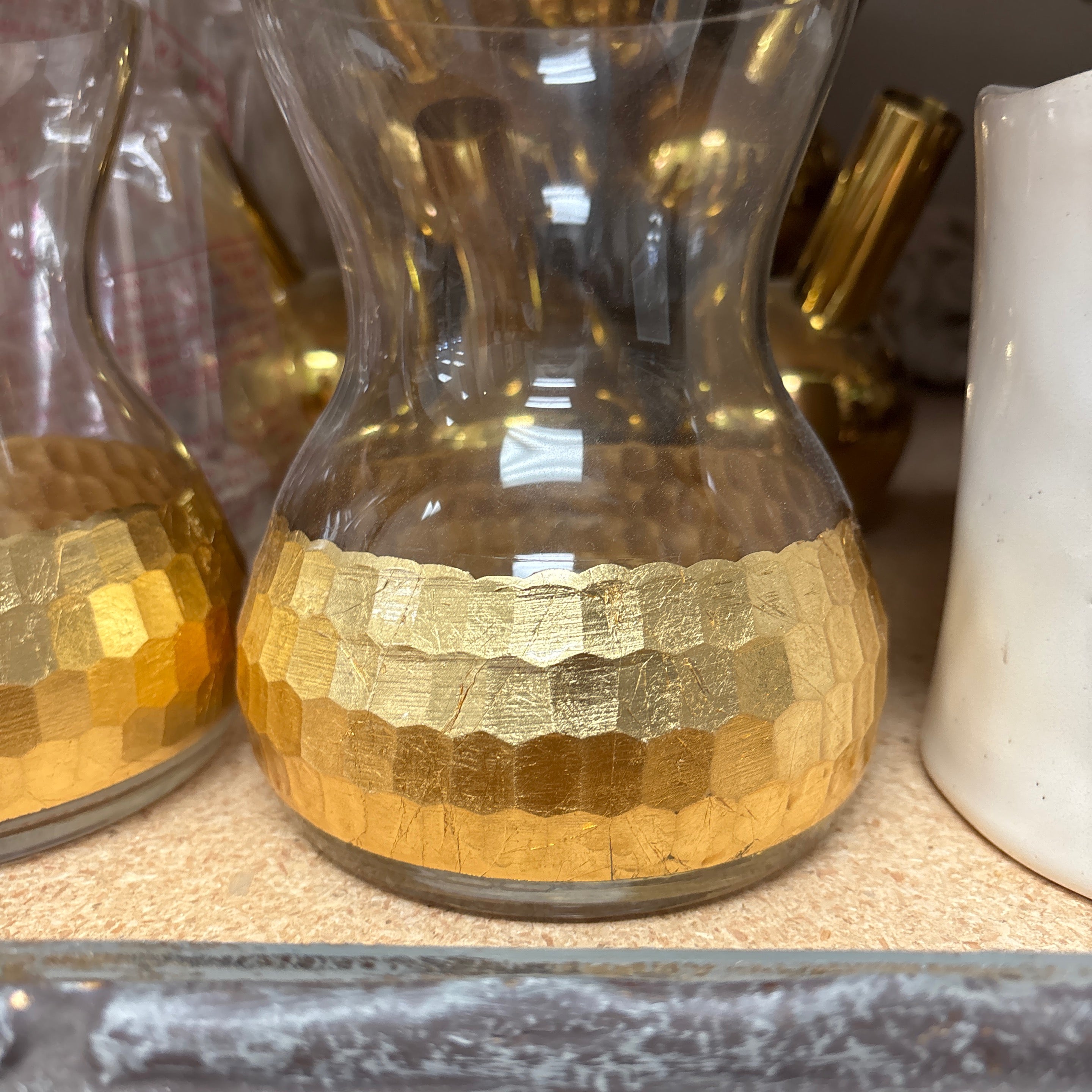 Honeycomb gold base vase – Grayson Carter Design